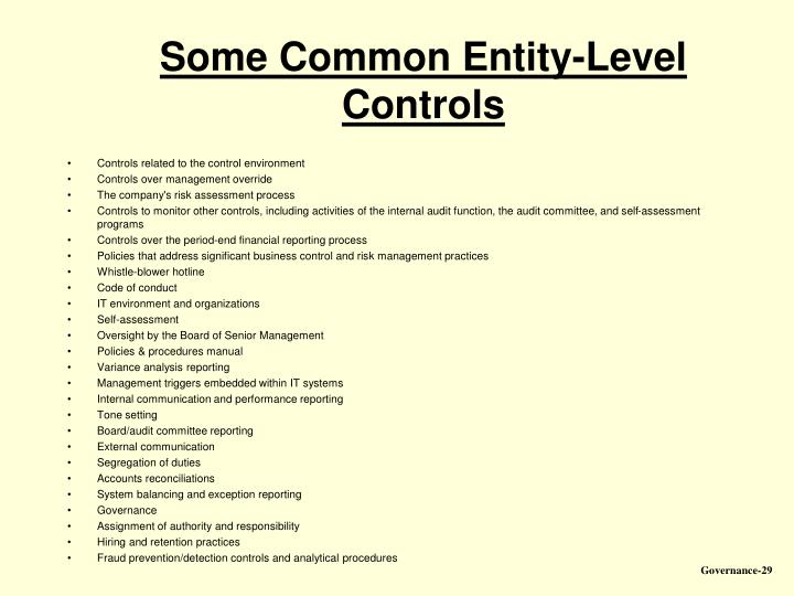 PPT - Corporate Governance and Entity-Level Controls PowerPoint Presentation - ID:3880788