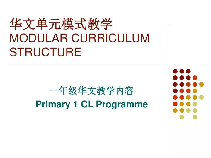 PPT - 华文单元模式教学 MODULAR CURRICULUM STRUCTURE PowerPoint Presentation ...