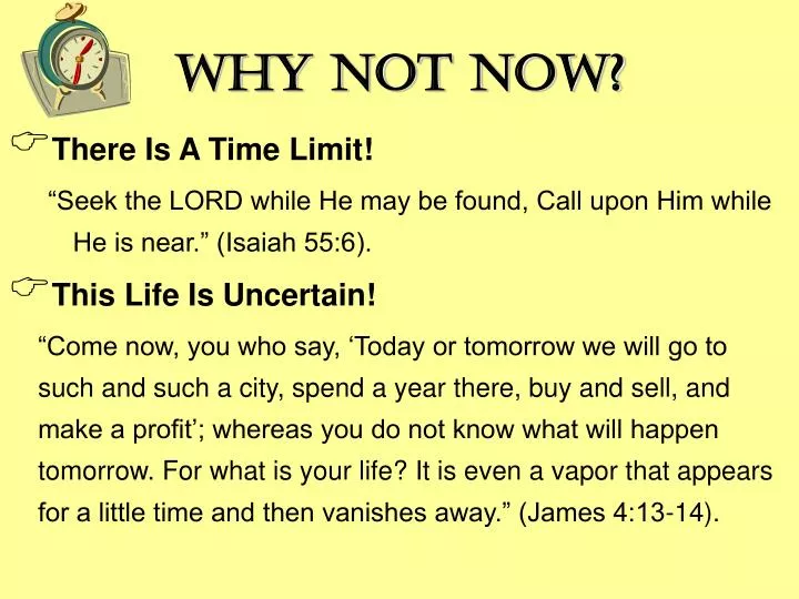 PPT - Why Not Now? PowerPoint Presentation, free download - ID:3881257