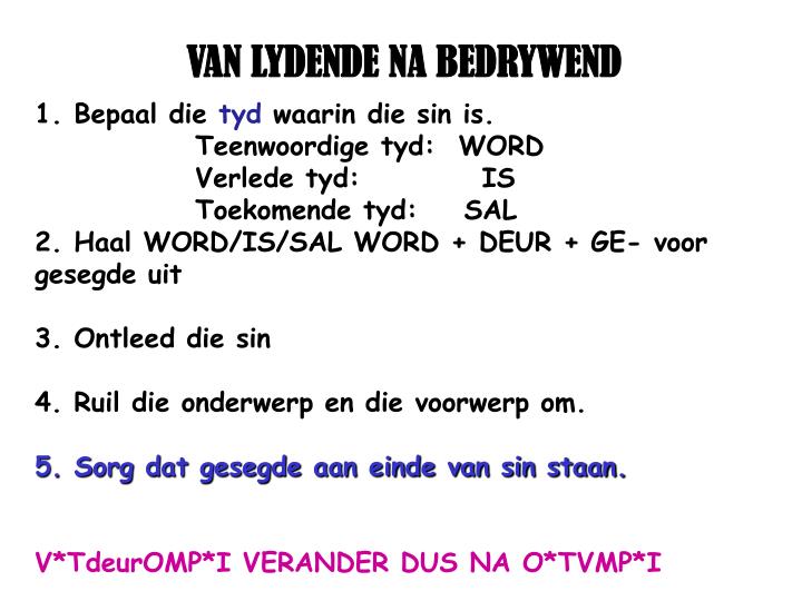 PPT - BEDRYWENDE EN LYDENDE VORM PowerPoint Presentation - ID:3881896