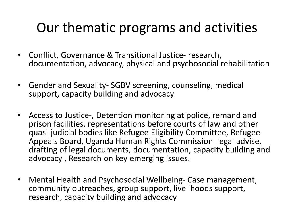 PPT - LEGAL AND PSYCHOSOCIAL SUPPORT TO FORCED MIGRANTS IN DETENTION ...