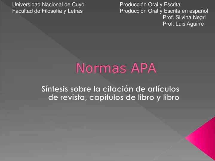 PPT - Normas APA PowerPoint Presentation, free download - ID:3882644