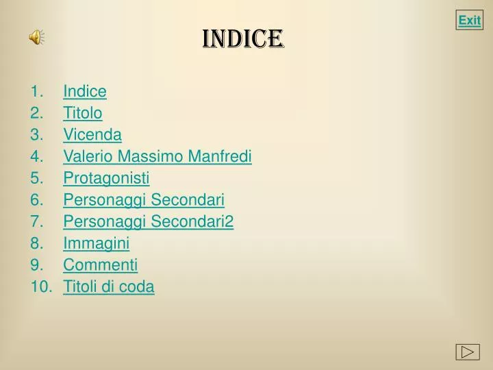 PPT - INDICE PowerPoint Presentation, free download - ID:3882735