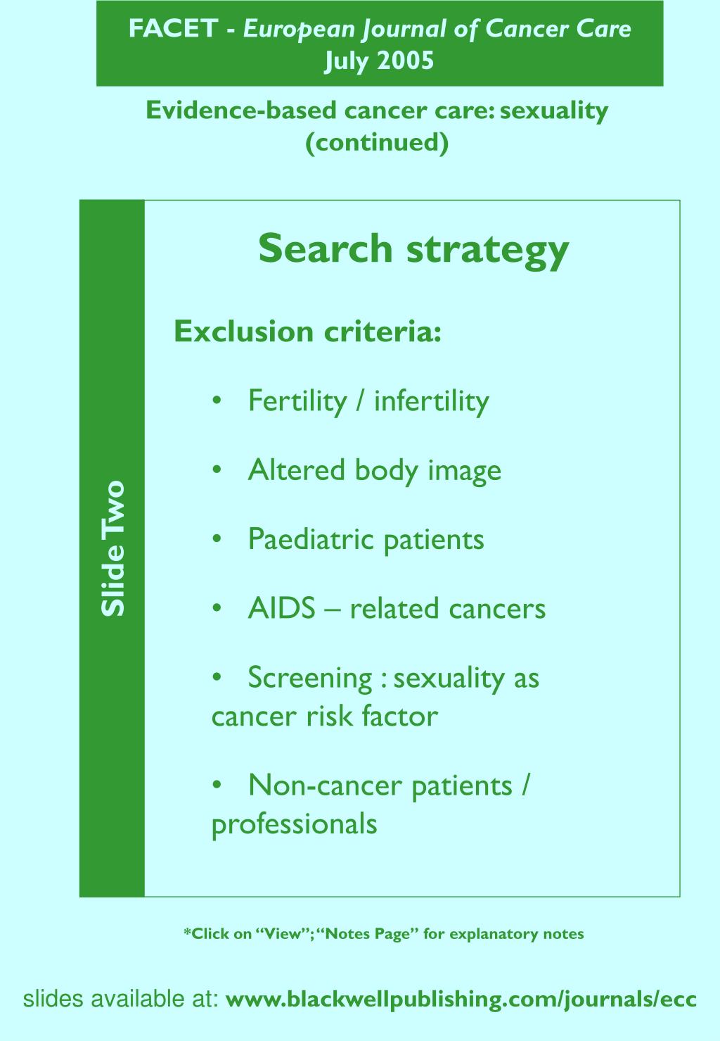 PPT - FACET - European Journal of Cancer Care July 2005 PowerPoint ...