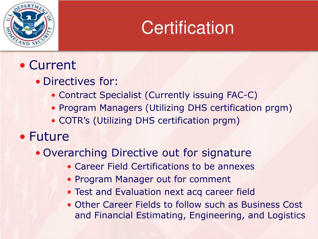 PPT - DHS Acquisition Briefing for the National Contract Management ...
