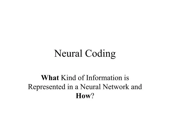 PPT - Neural Coding PowerPoint Presentation, free download - ID:3883131