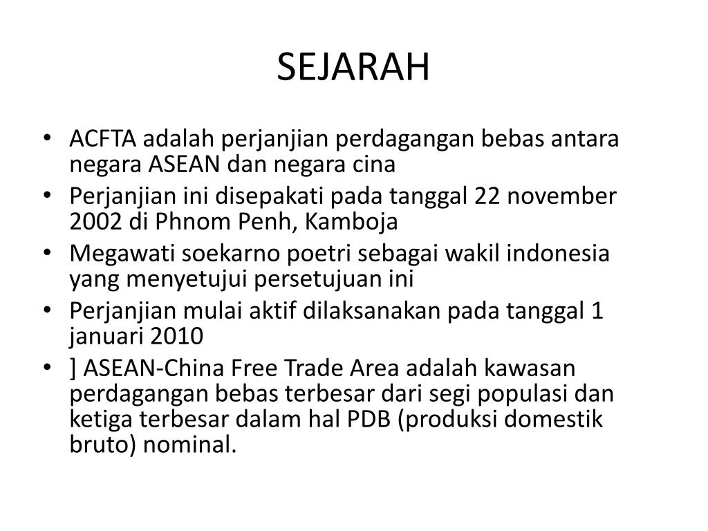 PPT - PELUANG DAN KETIDAKSIAPAN INDONESIA MENGHADAPI ACFTA PowerPoint Presentation - ID:3883193