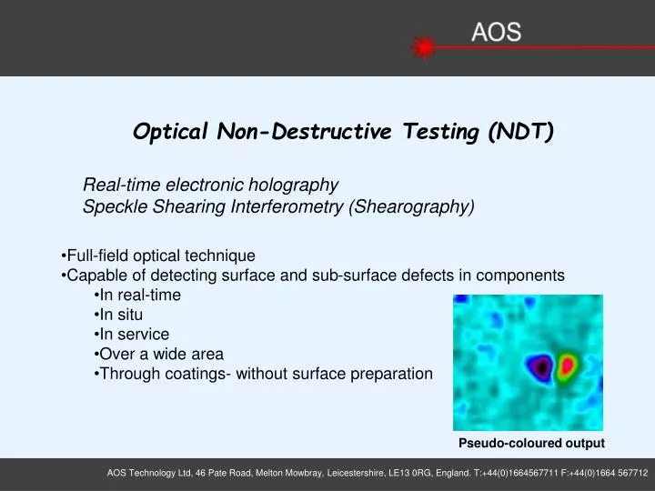 PPT - Optical Non-Destructive Testing (NDT) PowerPoint Presentation ...