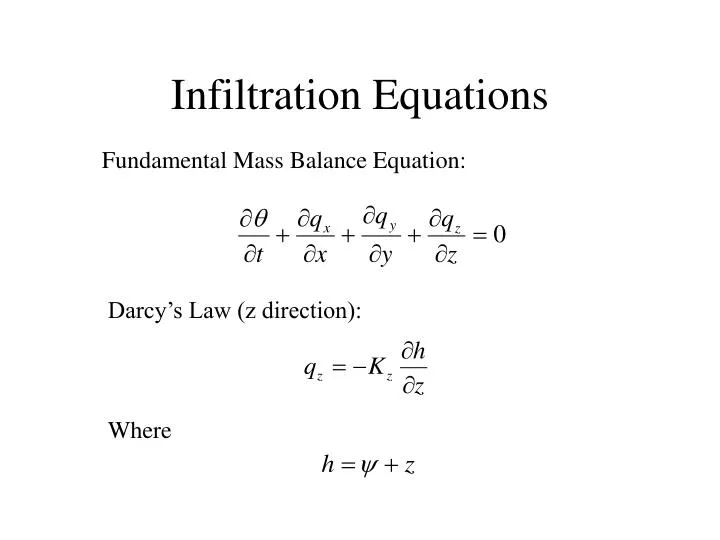 PPT - Infiltration Equations PowerPoint Presentation, free download ...