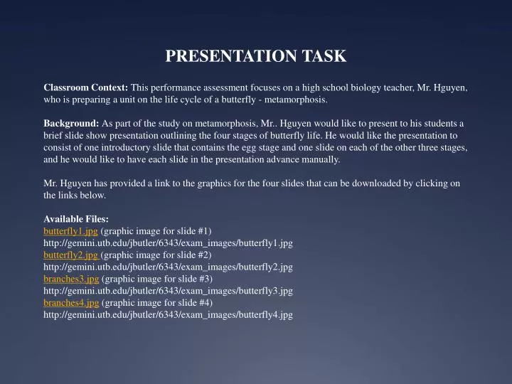 PPT - PRESENTATION TASK PowerPoint Presentation, free download - ID:3885182