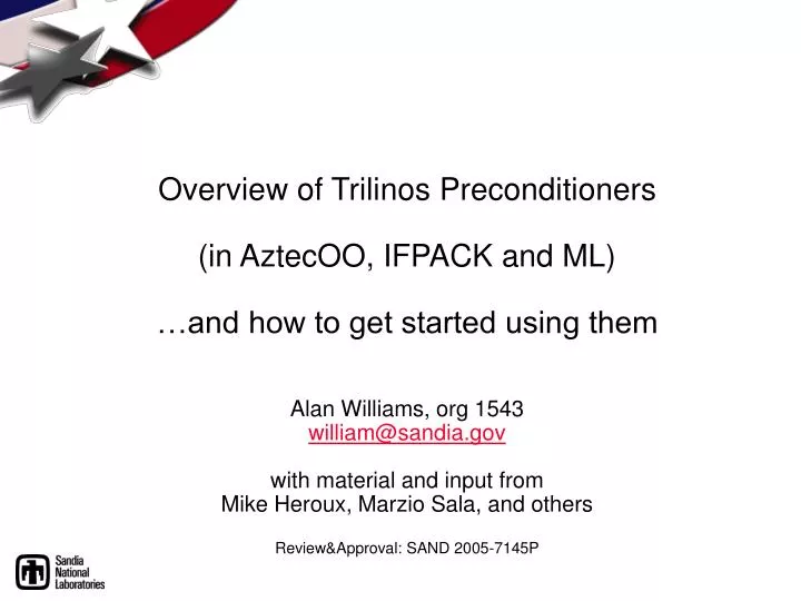 PPT - Trilinos – lots of packages, what do I need? PowerPoint ...