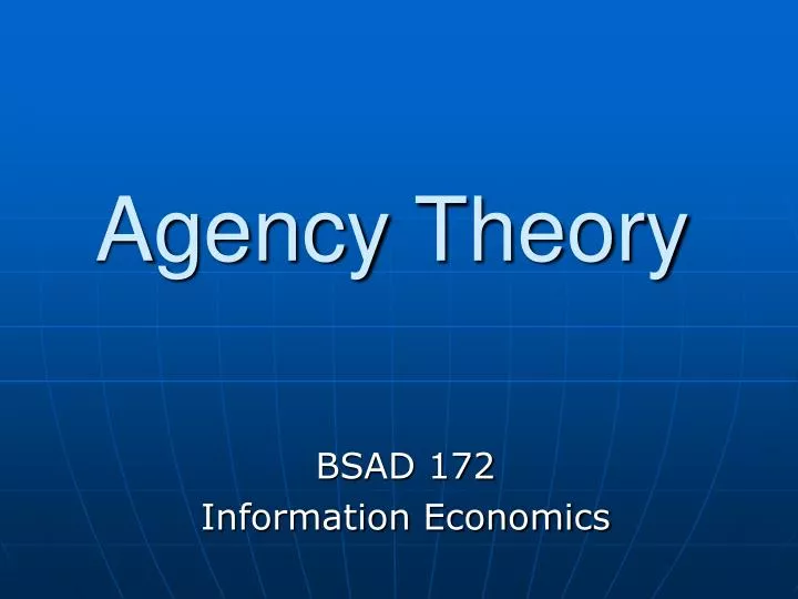 PPT - Agency Theory PowerPoint Presentation, free download - ID:3887742