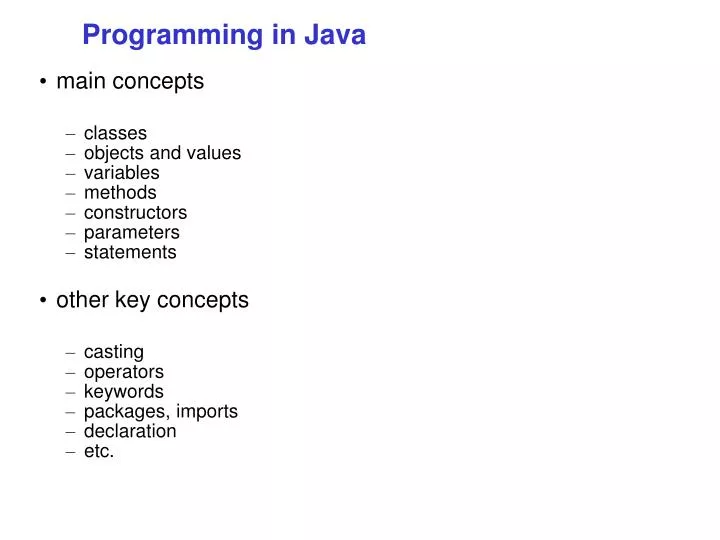 PPT - Programming in Java PowerPoint Presentation, free download - ID ...