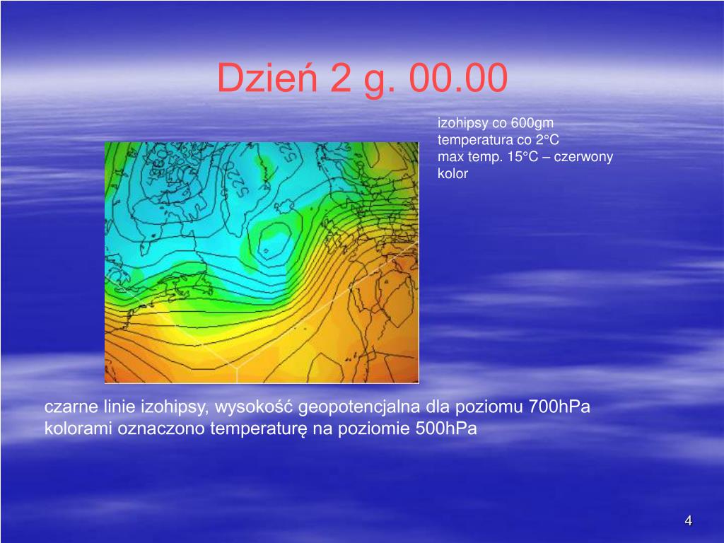 PPT - Mapa ciśnienia atmosferycznego na poziomie morza Dzień 1 g. 12.00 ...