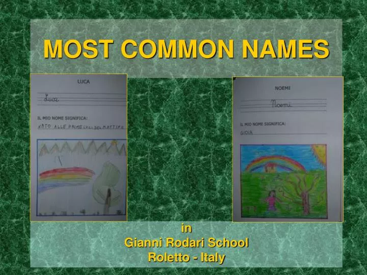 PPT - MOST COMMON NAMES PowerPoint Presentation, free download - ID:3888627