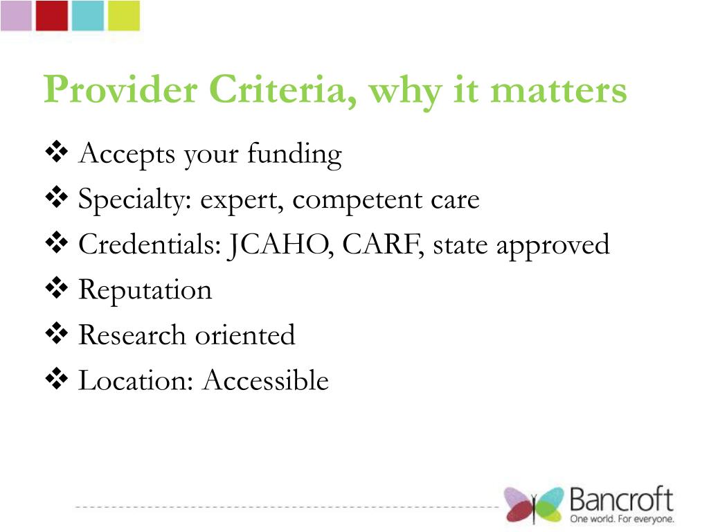 PPT - “Goldilocks & the 3 Rehabs” What to look for when choosing a ...