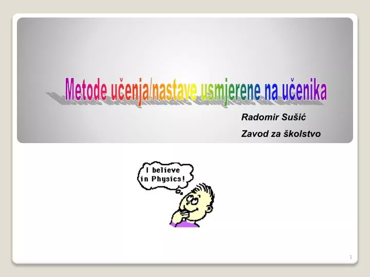 PPT - Metode učenja/nastave usmjerene na učenika PowerPoint ...