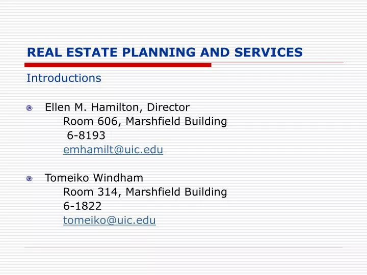 PPT - REAL ESTATE PLANNING AND SERVICES PowerPoint Presentation, free ...