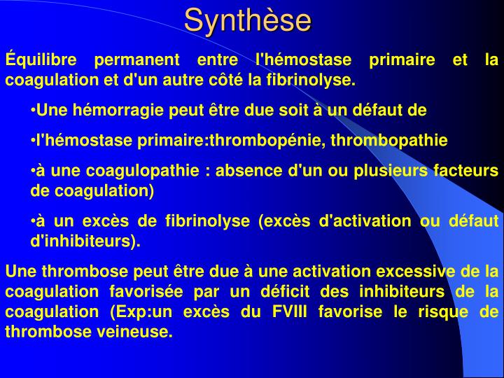 PPT - Physiologie de l’hémostase PowerPoint Presentation - ID:3889896