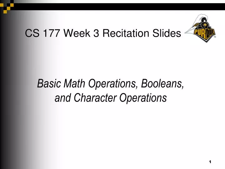 PPT - CS 177 Week 3 Recitation Slides PowerPoint Presentation, free ...