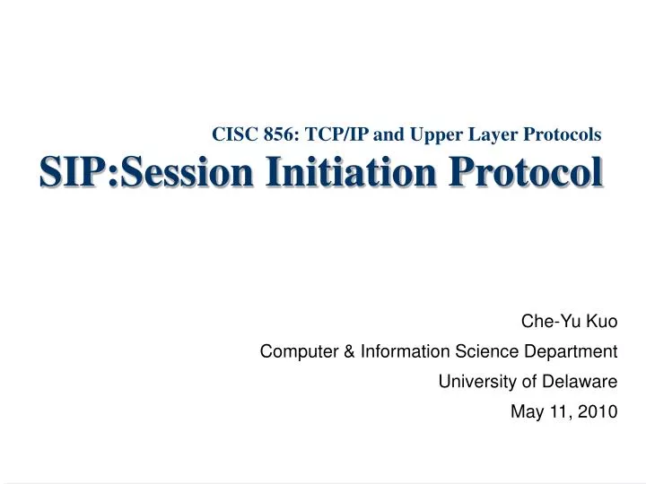 PPT - SIP:Session Initiation Protocol PowerPoint Presentation, free ...