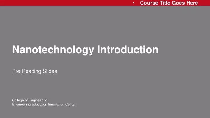 PPT - Nanotechnology Introduction PowerPoint Presentation, free ...