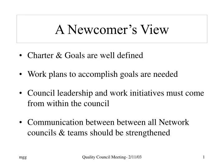 PPT - A Newcomer’s View PowerPoint Presentation, free download - ID:3891903