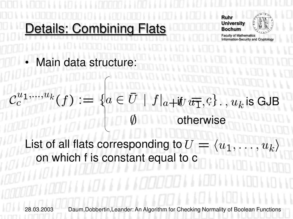 Ppt An Algorithm For Checking Normality Of Boolean Functions