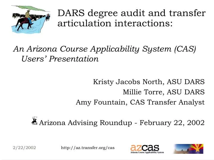 PPT - An Arizona Course Applicability System (CAS) Users’ Presentation ...