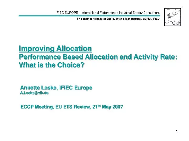 PPT - Improving Allocation Performance Based Allocation and Activity ...