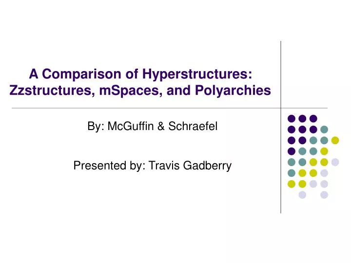 PPT - A Comparison of Hyperstructures: Zzstructures, mSpaces, and ...