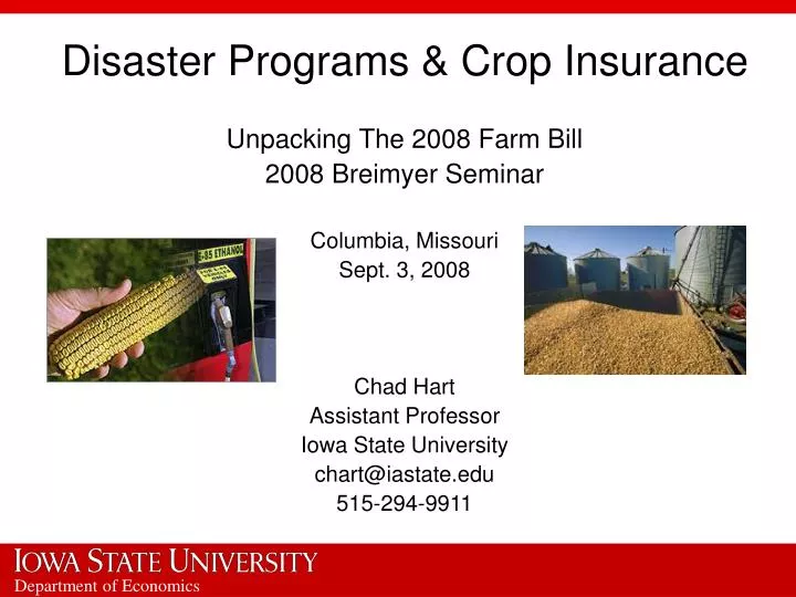 PPT - Disaster Programs & Crop Insurance PowerPoint Presentation, free ...