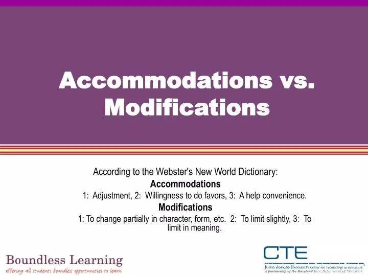 PPT - Accommodations vs. Modifications PowerPoint Presentation, free ...
