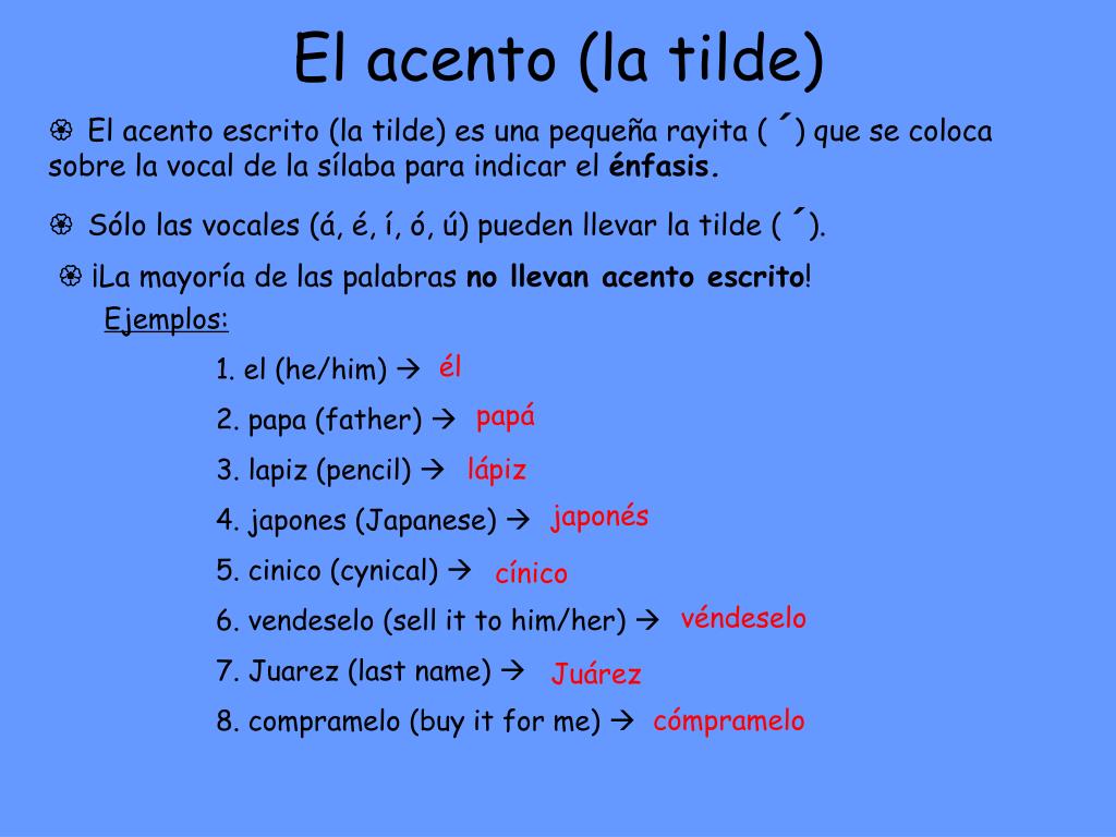 PPT - Los acentos ortográficos en el español PowerPoint Presentation ...