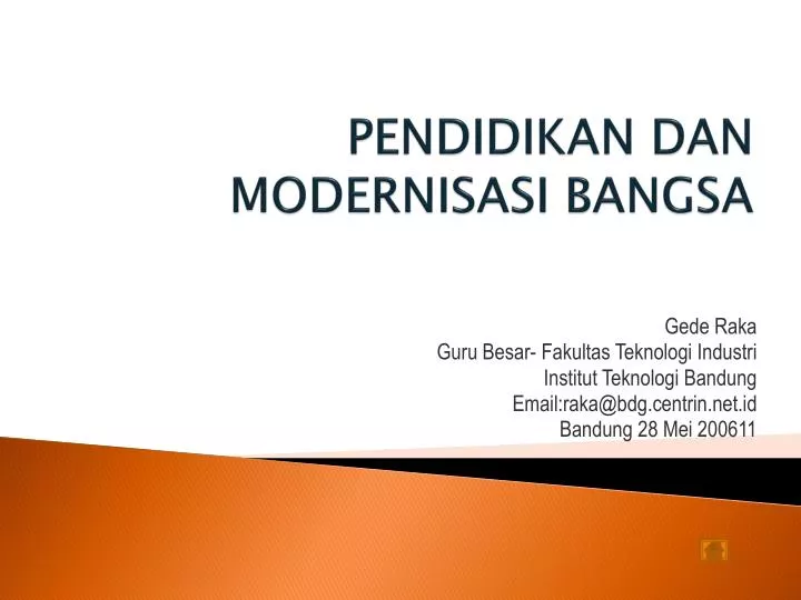 PPT - PENDIDIKAN DAN MODERNISASI BANGSA PowerPoint Presentation, free ...