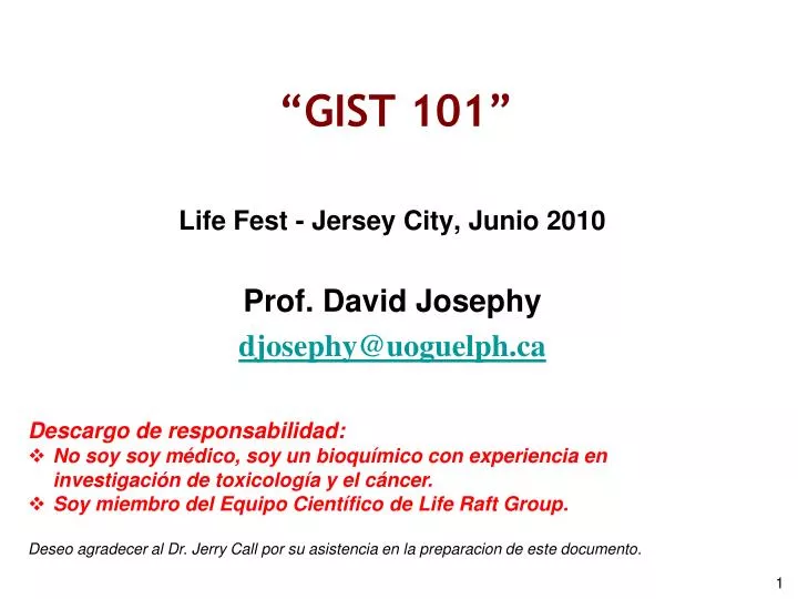 PPT - “GIST 101” PowerPoint Presentation, free download - ID:3898827