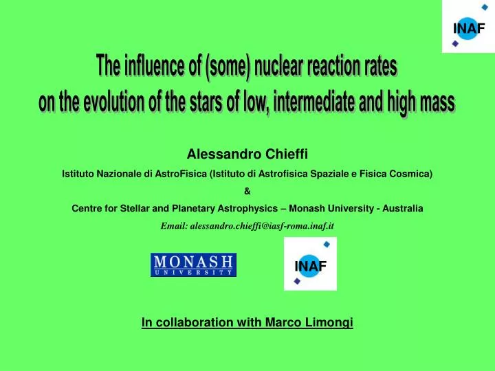 PPT - The influence of (some) nuclear reaction rates PowerPoint ...