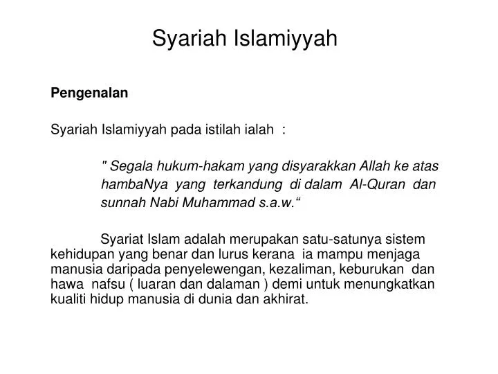 PPT - Syariah Islamiyyah PowerPoint Presentation, free download - ID ...