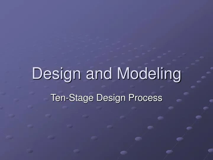PPT - Design and Modeling PowerPoint Presentation, free download - ID ...