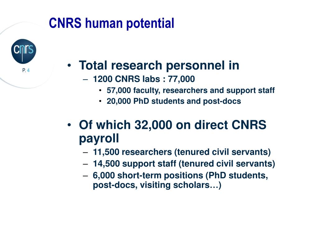 PPT - Centre National de la Recherche Scientifique CNRS Président ...