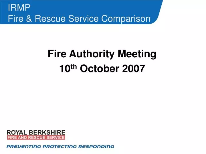 PPT - IRMP Fire & Rescue Service Comparison PowerPoint Presentation ...