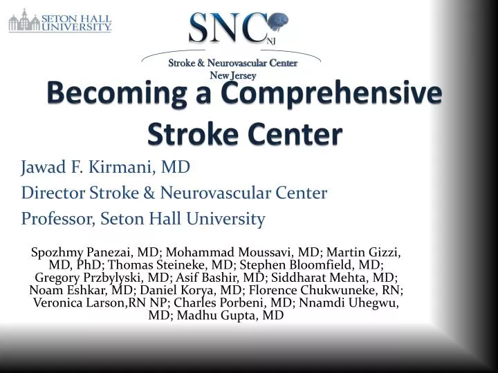 PPT - Becoming a Comprehensive Stroke Center PowerPoint Presentation ...