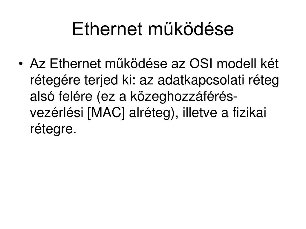 PPT - Az Ethernet és az OSI modell PowerPoint Presentation, free ...
