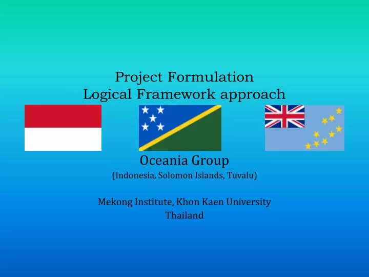PPT - Project Formulation Logical Framework approach PowerPoint ...