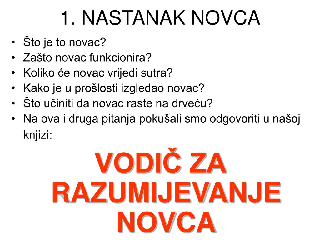 PPT - VODIČ ZA RAZUMIJEVANJE NOVCA PowerPoint Presentation, free ...