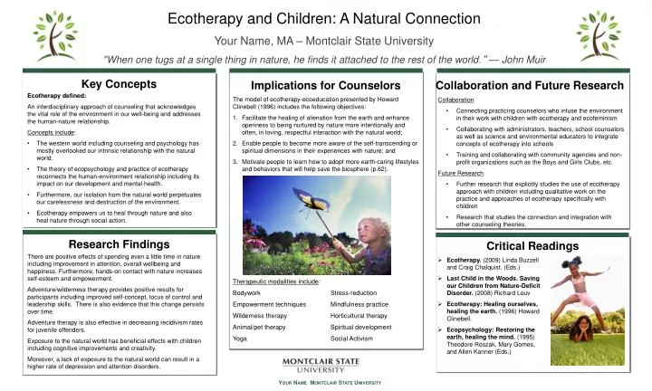 PPT - Ecotherapy and Children: A Natural Connection Your Name, MA ...