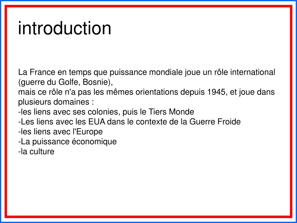 PPT - La France dans le Monde PowerPoint Presentation, free download ...