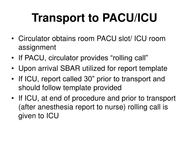 PPT - PACU/ICU Handoffs PowerPoint Presentation - ID:3908962