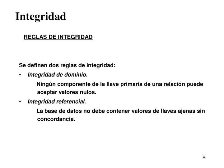 PPT - Integridad Bases de Datos PowerPoint Presentation - ID:3912147