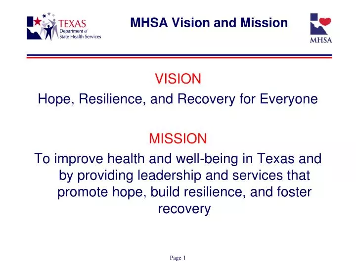PPT - MHSA Vision and Mission PowerPoint Presentation, free download ...